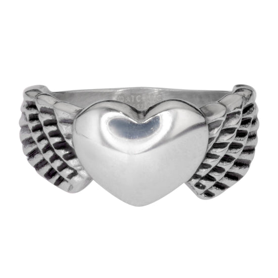 The Guardian Heart Winged Ring – Heavy Metal Jewelry