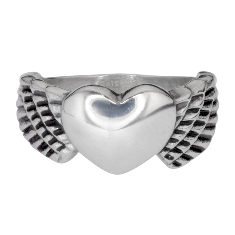The Guardian Heart Winged Ring – Heavy Metal Jewelry