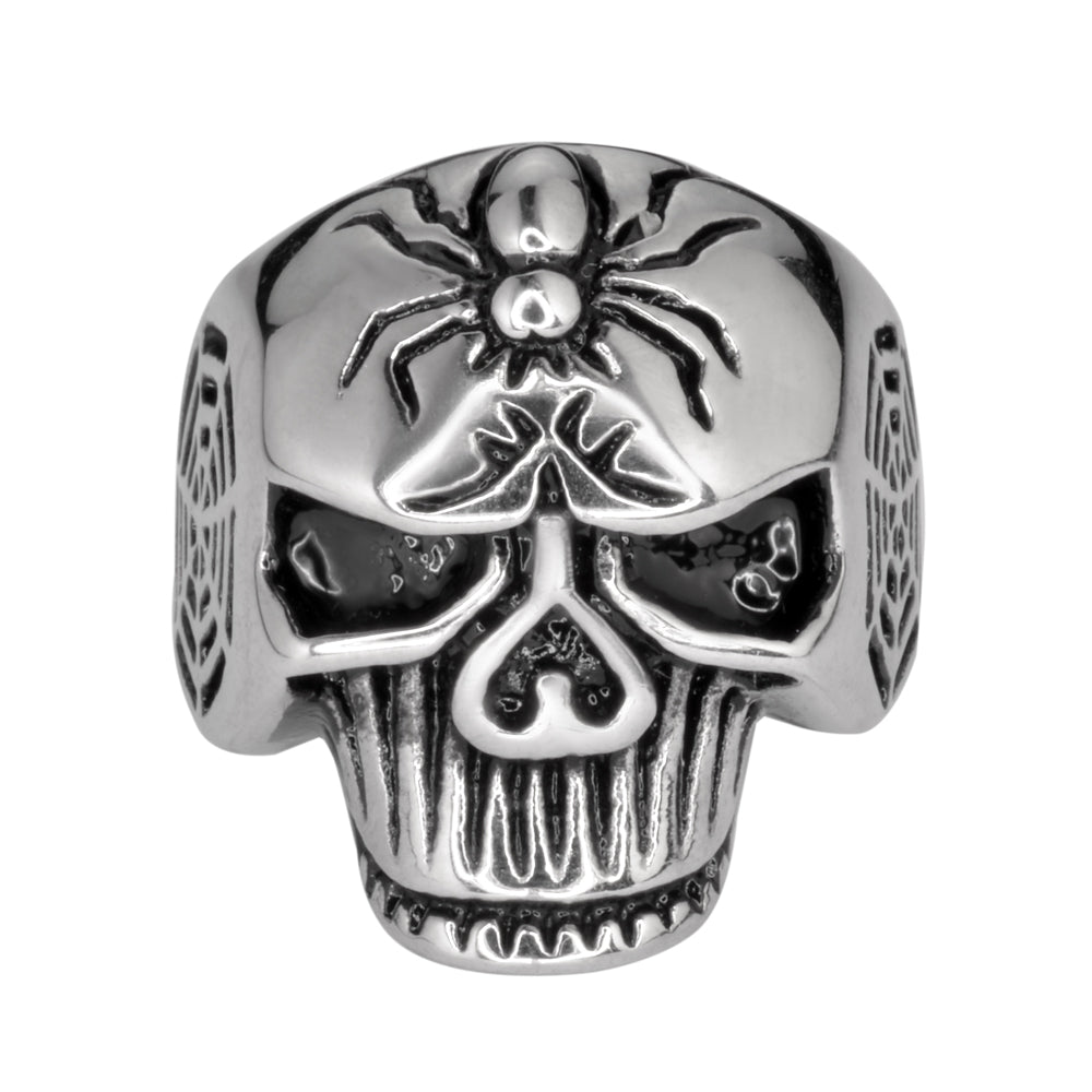 SK1037 Gents Spider Skull Ring Stainless Steel Motorcycle Biker Jewelr ...