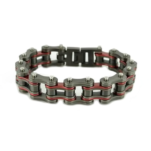 SK2256 3/4" Wide All New Gunmetal/Candy Red Finish Stainless Steel Mot ...