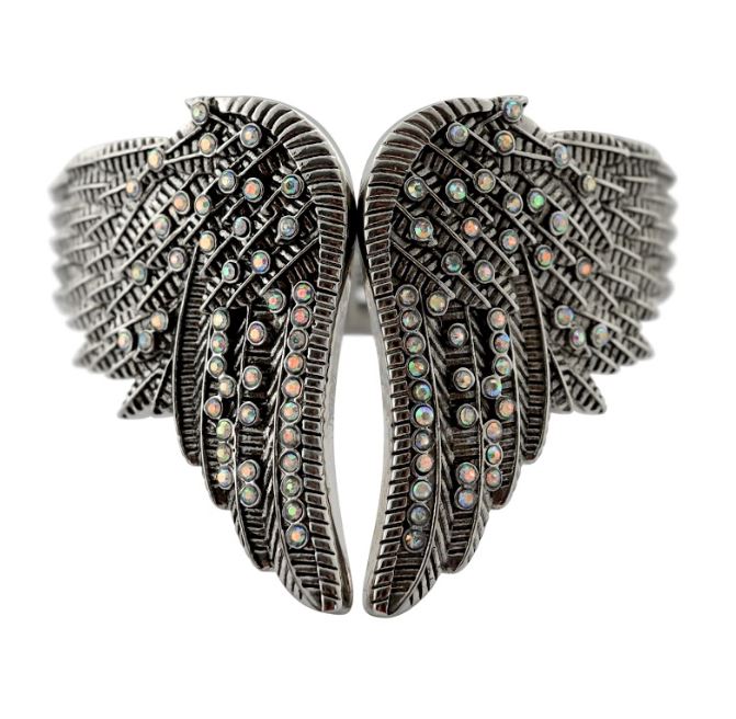 SK2556 Wings Heart Bangle Imitation Imitation Irredisent – Heavy Metal Jewelry